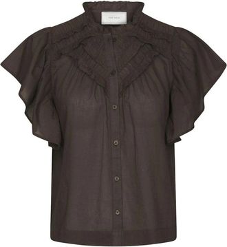 Neo Noir Femme, Blouses et Chemises, Brun, Taille: 44 FR Vinsa S Voile Top