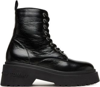 Tommy Jeans Schnürschuhe Tjw Chunky Shiny EN0EN02848 Schwarz