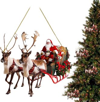 Generic Acryl - Weihnachtsreinschlitten, 2D-Dekoration, Weihnachtsferien, H&auml;ngende Zierbaum | Baum Fenstermantel Regal Saisonparty Urlaub Dekorationen Setup