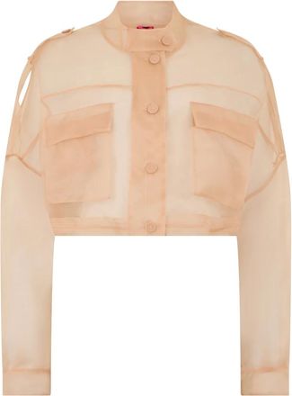 Pinko Pinko, Femme, Blouses et Chemises, Beige, Taille: 38 FR Cropped Jacket