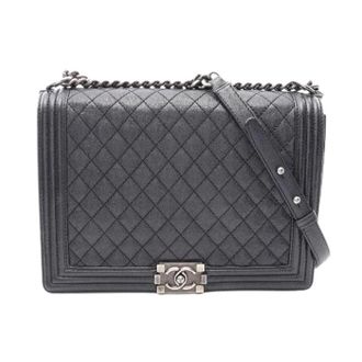 Chanel Pre-owned Boy Caviar Leder Schultertasche - - Pre-owned - Damen - Schwarzk - ONE SIZE