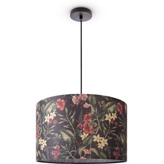 Paco Home Paco Home - Plafonnier Salon Lampe Table &agrave; Manger Suspension Fleurs Palmiers D&eacute;co E27 Lampe &agrave; suspension - Noir, Design 5 (&Oslash;45,5 cm)