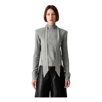 Rotate Wollpullover mit Schleife - - Knitwear - Damen - Grau - XS