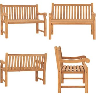 vidaXL Vidaxl - Gartenbank 114 cm Massivholz Teak - Gartenbank - Teakholz - Outdoorm&ouml;bel - Gartenm&ouml;bel - Terrasse - Home & Living