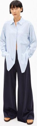 Armedangels Langarmbluse MAALGAA LINO STRIPED Bluse aus Leinen-Mix Loose Fit