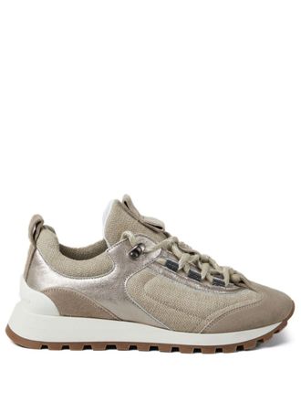 Brunello Cucinelli Sneakers mit Eins&auml;tzen - Nude