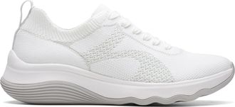 Clarks Damen Circuit Tie Sneaker, White Knit, 39.5 EU