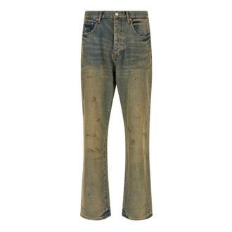 Purple P011 Dirty Oil Repair Jeans - - Jeans - Herren - Gelb - W30