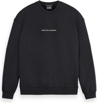 Scotch & Soda Core-Logo Front Chest Sweatshirt Maillot de surv&ecirc;tement, Black, L Homme