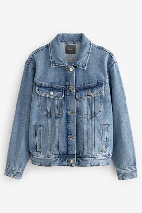 Next Jeansjacke &Uuml;bergro&szlig;e Trucker-Denimjacke - Kurzgr&ouml;&szlig;e (1-St)
