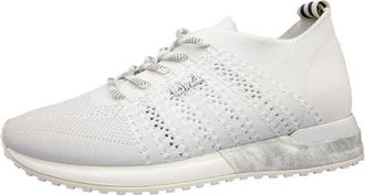 La Strada Chaussures à lacets pour femme, baskets sportives, blanches, loisirs, Tricot blanc, 41 EU