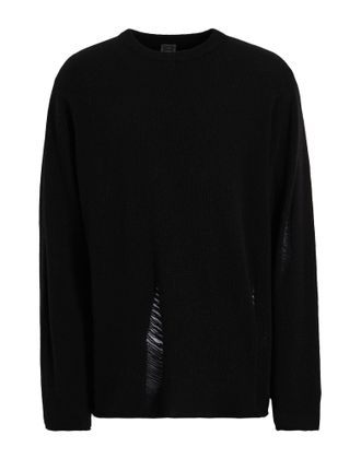 8 by YOOX WOOL BLEND RIPPED CREWNECK JUMPER