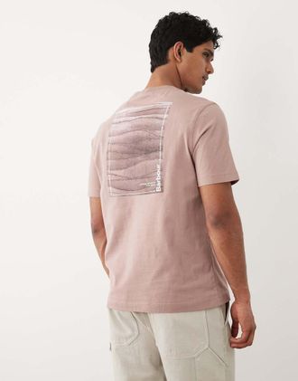 Barbour Kaber - Locker geschnittenes T-Shirt in Zartrosa mit R&uuml;ckenprint