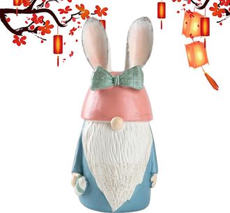 Generico Gartenzwerg, niedliche Tischdekoration aus Kunstharz, Osterhase mit Ohren | Gartenzwerge f&uuml;r Fr&uuml;hling, Innenbereich, Haus, Outdoor, Hof, Rasen, Hof