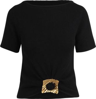 Cult Gaia Femme, Pulls, Noir, Taille: 38 FR T-shirt Ellen en laine et cachemire