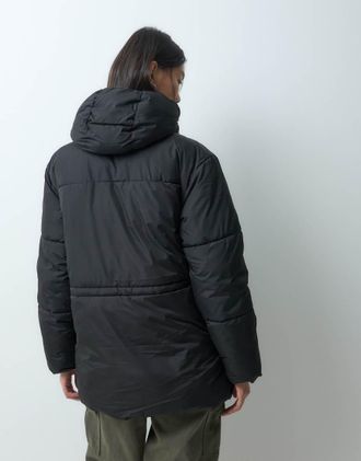 Jack & Jones doudoune mi-longue &agrave; capuche noire