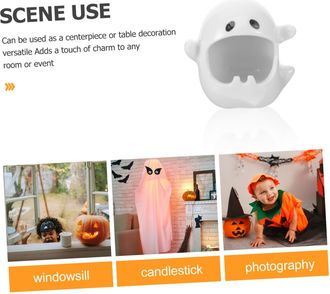 Valiclud 2 Stück Teiliges Halloween Kerzenhalter aus Keramik Stabile Teelichthalter für Tischdeko Drinnen und Draußen Gruselige Home Decor für Halloween Atmosp
