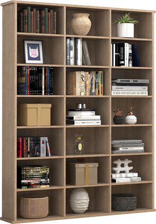 VCM Holz CD DVD Standregal B&uuml;cherregal Medienregal Raumteiler Deko Regal Megosa M