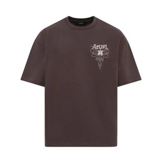 Amiri Lasso Oversized Tee - - Tops - Herren - Braun - S
