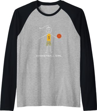 Whyitsme Design Lustiges Basketball-Design f&uuml;r M&auml;dchen Raglan