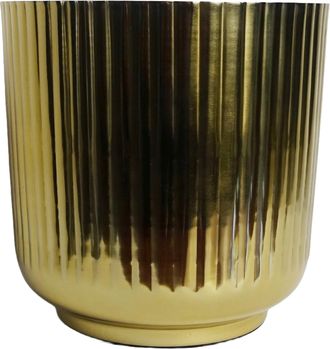 Leaf Dekorativer Übertopf aus Metall, Gold, 20