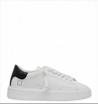 D.A.T.E. Low-Top Sneaker - White Leather Sneakers With Black Suede Heel - Gr. 41 (EU) - in Wei&szlig; - f&uuml;r Damen