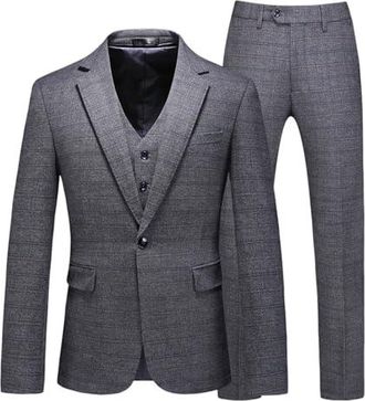 Generic Costume élégant pour Homme, Costume à Carreaux, Ensemble Blazer et Pantalon pour Une Tenue décontractée Chic, idéale Un Mariage, Un Bal de Promo ou Le