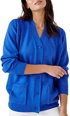 Damart Gilet Classique Maille Jersey Femme Bleu Porcelaine Taille 46/48