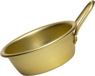 Amosfun Kleine Aluminiumsch&uuml;ssel F&uuml;r Reiswein Goldfarbene Koreanische Schale Mit Griff Vielseitiges Geschirr F&uuml;r Grill Und Hot Pot