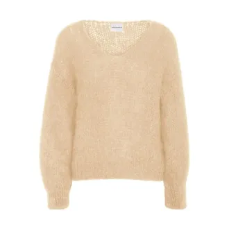 Americandreams Americandreams, Femme, Pulls, Beige, Taille: 44 FR Pull en Mohair Beige