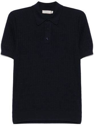 Canali Gestricktes Poloshirt - Blau