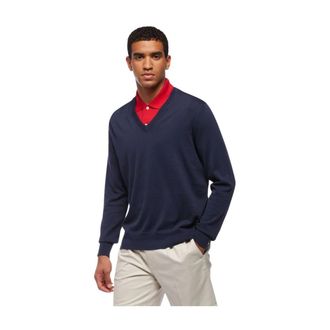 Brooks Brothers Supima Baumwoll-Pullover mit V-Ausschnitt - - Knitwear - Herren - Blau - S