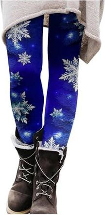Generic Leggings pour femme Motif de No&euml;l B Mode Casual Slim Pants, bleu, XXL