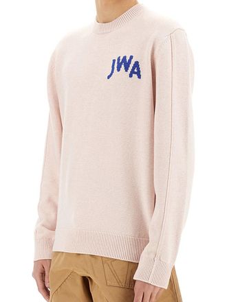 J.W.Anderson Logo Cotton-Cashmere Sweater - Pink