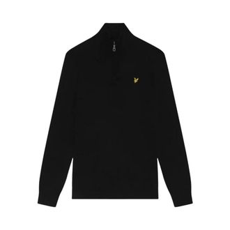 Lyle & Scott Baumwoll-Merino 1/4-Zip-Pullover - - Knitwear - Herren - Schwarzk - S