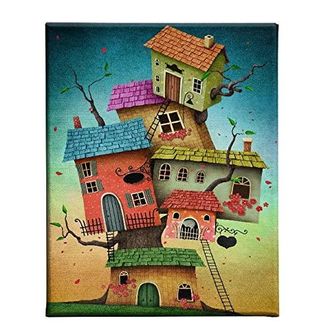 Homemania HM20KNV45x70-102 Bilderrahmen für Wohnzimmer, Schlafzimmer, Mehrfarbig, Polyester, Holz, 45 x 3 x 70 cm