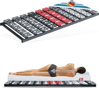Matratzen Perfekt 5-Zonen Tellerlattenrost 120x200 cm 12,5 cm hoch 200 kg belastbar unverstellbarer Härtegrad-Regulierung und ergonomischen Federtellern 55 Tellermodule