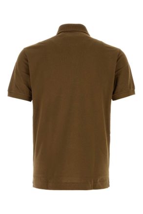 Lacoste Mens Brown Piquet Polo Shirt Mascarabrown Exterior: Cotton T-shirts And Polos