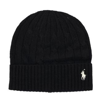 Polo Ralph Lauren Femme, Accessoires, Noir, Taille: ONE Size Wool-Cashmere Cable Knit Beanie