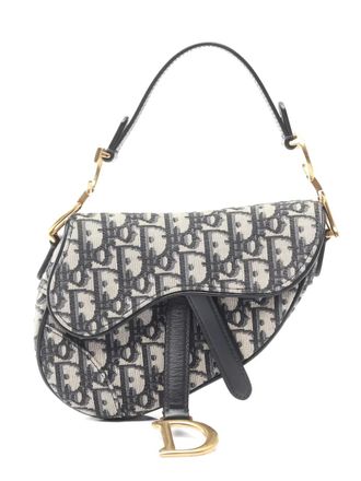 Dior sac Saddle Oblique en jacquard (ann&eacute;es 2010) - Tons neutres