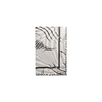 Roberto Cavalli Seidenschal mit wei&szlig;em Tigress-Druck - - Accessories - Damen - Schwarzk - ONE SIZE