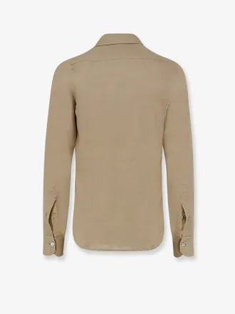 Kiton Mens Linen Shirt Beige