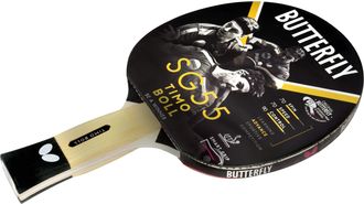 Butterfly Timo Boll SG55 Tischtennisschläger, ITTF-zugelassen, 1,5 mm große Pfanne, asiatisches Gummi, Weiß