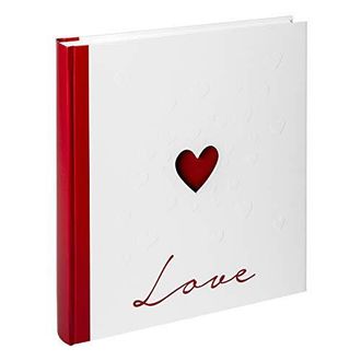 Walther Design Fotoalbum weiss 28 x 30,5 cm mit Cover-Ausstanzung und Prägung, Hochzeitsalbum Love UH-159