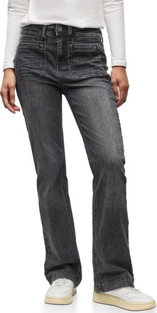 Street One Damen 3717220 Bootcut Jeans, Black Washed, 31W x 32L