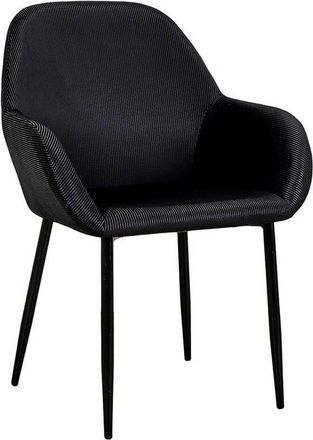 The Home Deco Factory The Home Deco Factory - Fauteuil velours c&ocirc;tel&eacute; Giulia noir