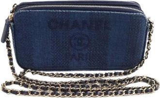 Chanel Sac bandouli&egrave;re en toile Pre-owned - Femme - Pre-owned - Bleu - Taille: ONE Size