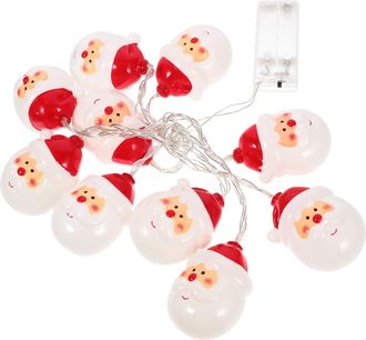 Garneck LED Lichterkette Weihnachtsmann - 10 Süße Nikolaus Köpfe - Batteriebetrieben - 0 5 W Perfekte Weihnachtsbeleuchtung Für Festliche Anlässe Partys Und F