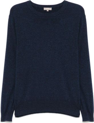 N.Peal Oxford Pullover mit rundem Ausschnitt - Blau
