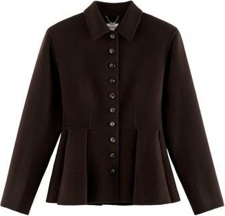ARAKII Veste p&eacute;plum en laine m&eacute;lang&eacute;e